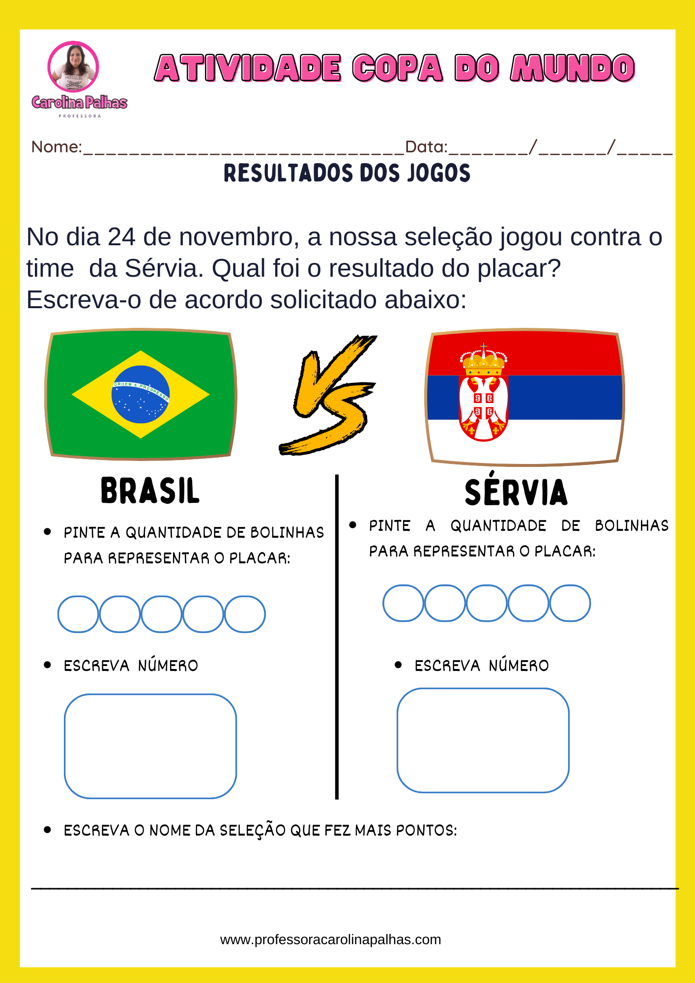 Atividades Dos 32 Países Da Copa Do Mundo 2022 Professora Carolina Palhas